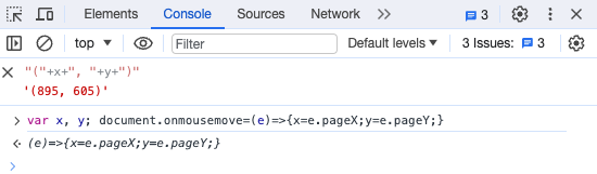 How to view (x,y) coordinates in Chrome Debugger